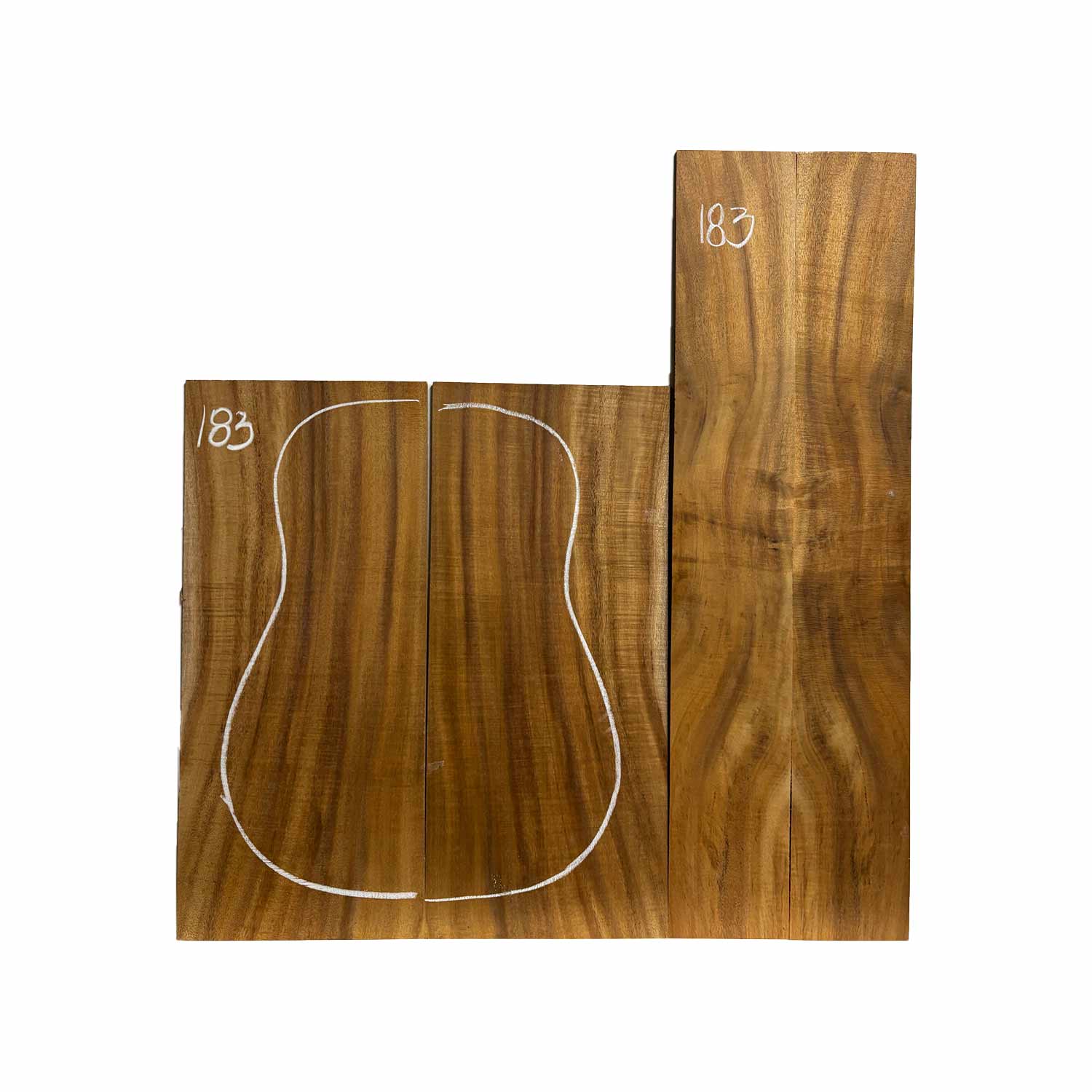 Flame Hawaiian Koa Dreadnought AAA Grade Guitar Back & Side Set #183 ...