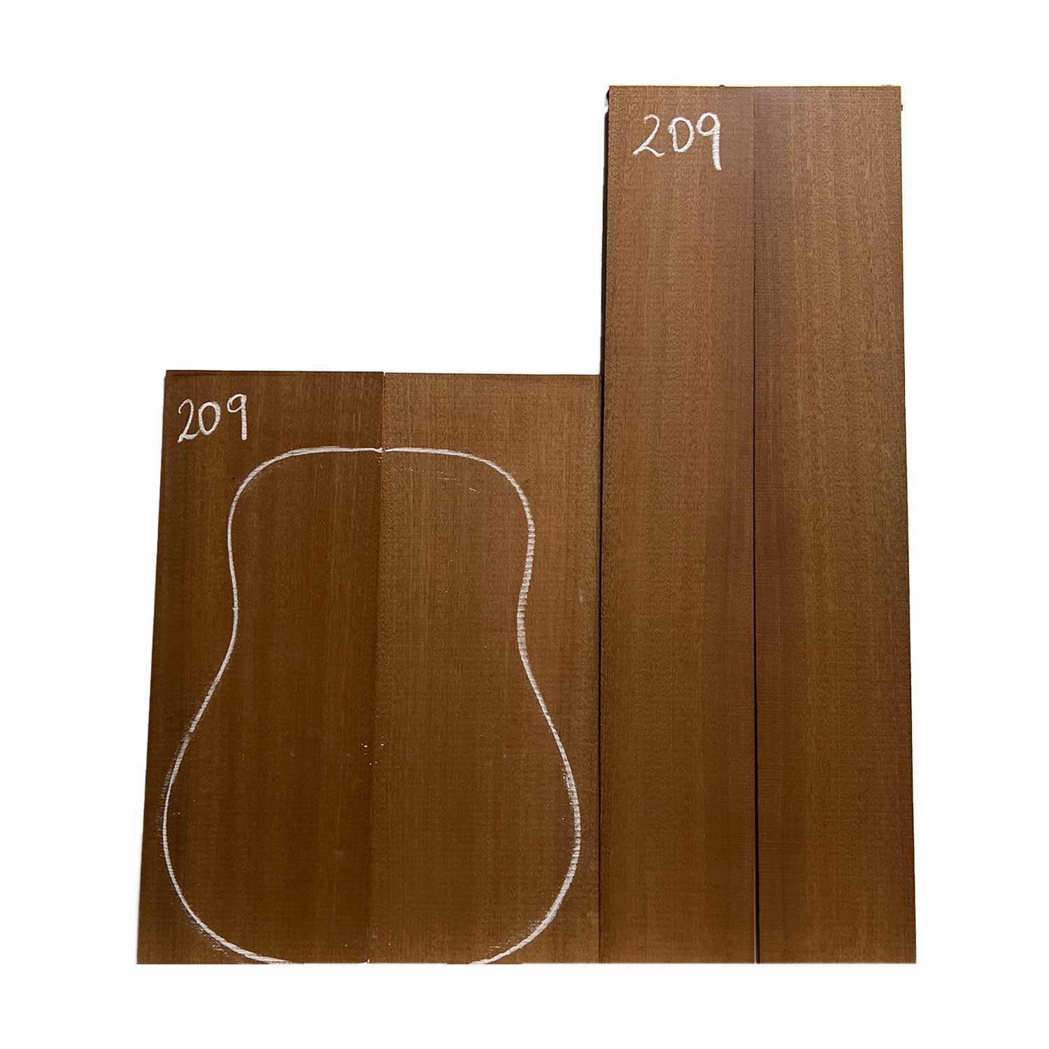 Sapele Dreadnought Guitar Back and Side Set #209 - Exotic Wood Zone ...
