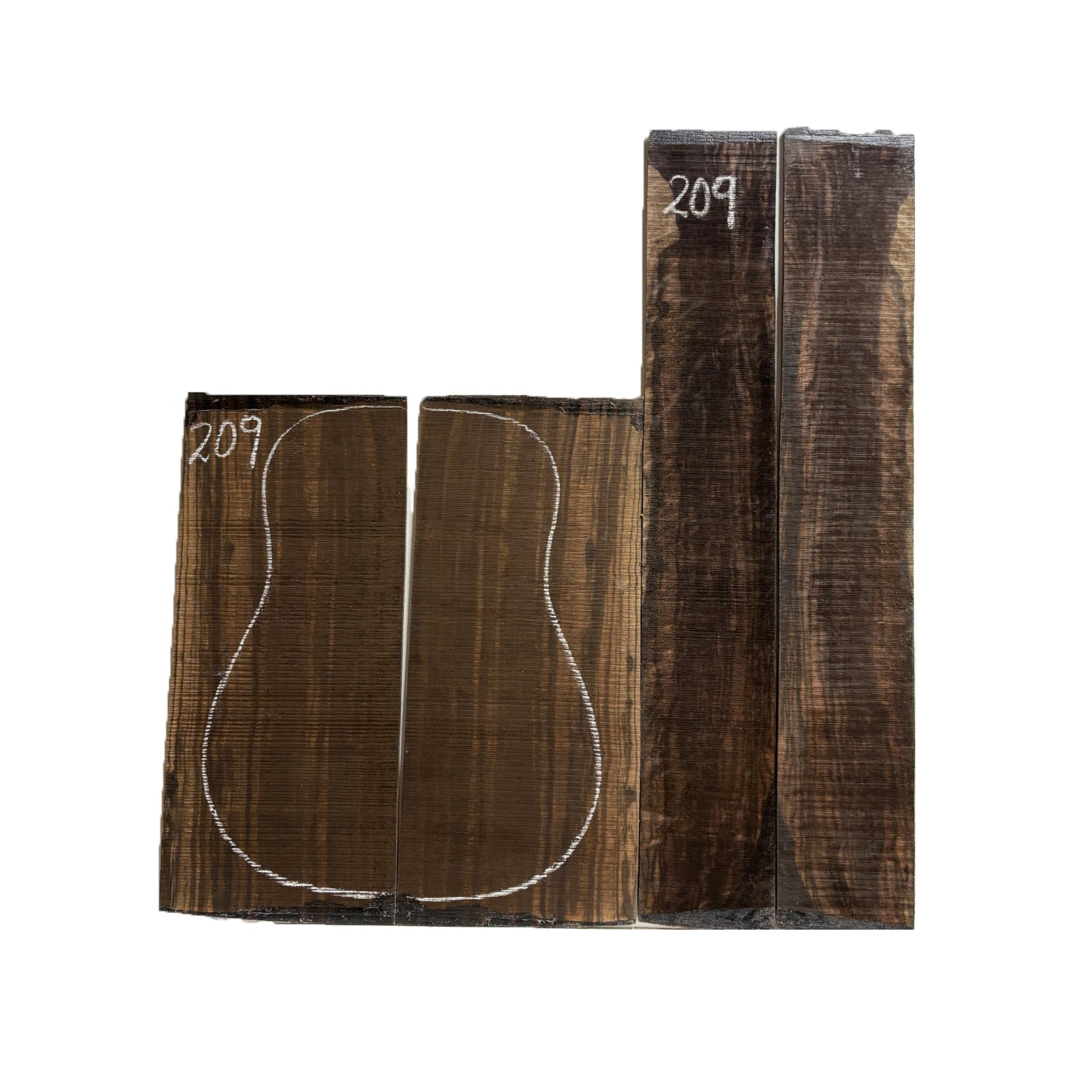 Macassar Ebony Dreadnought Guitar Back & Side Sets #209 – Exotic Wood Zone