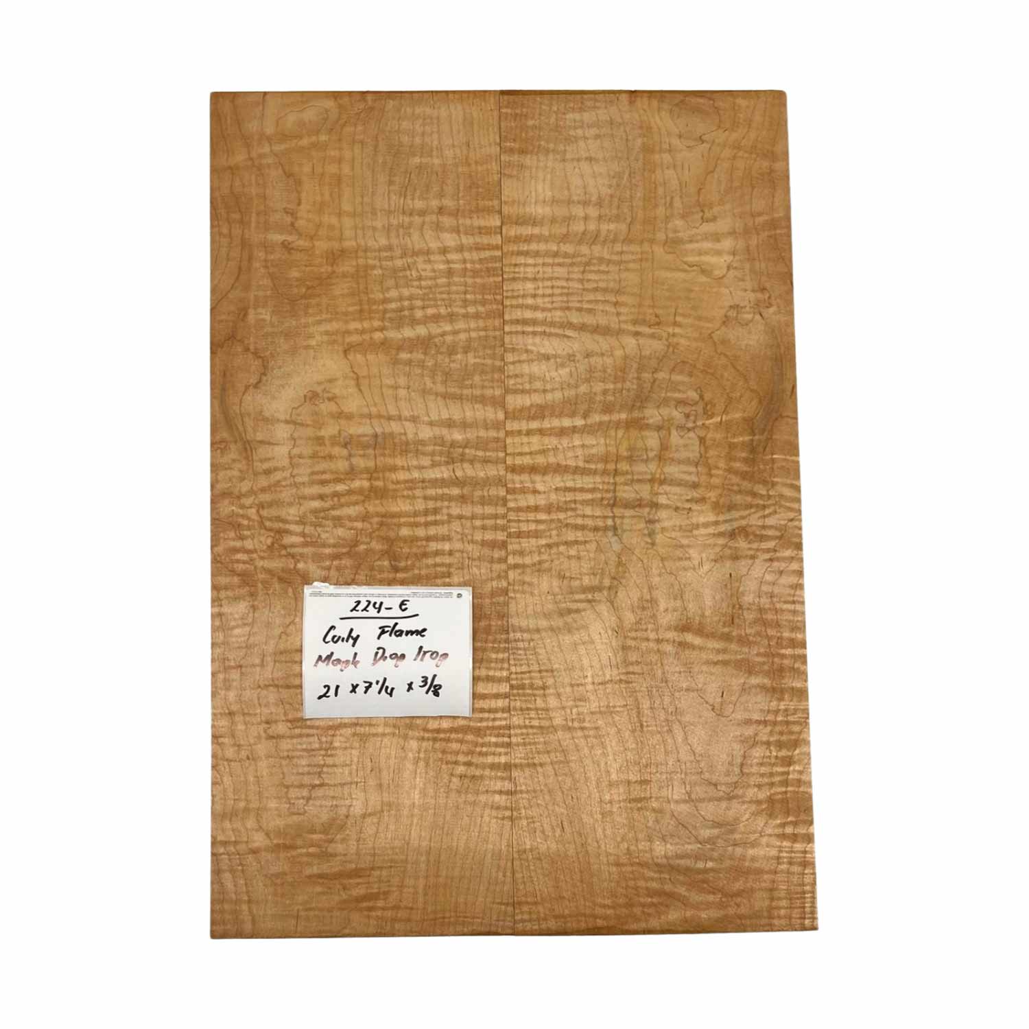 Curly Flame Hard Maple Drop Top 21" x 7-1/4" x 3/8" #224 -E - Exotic ...