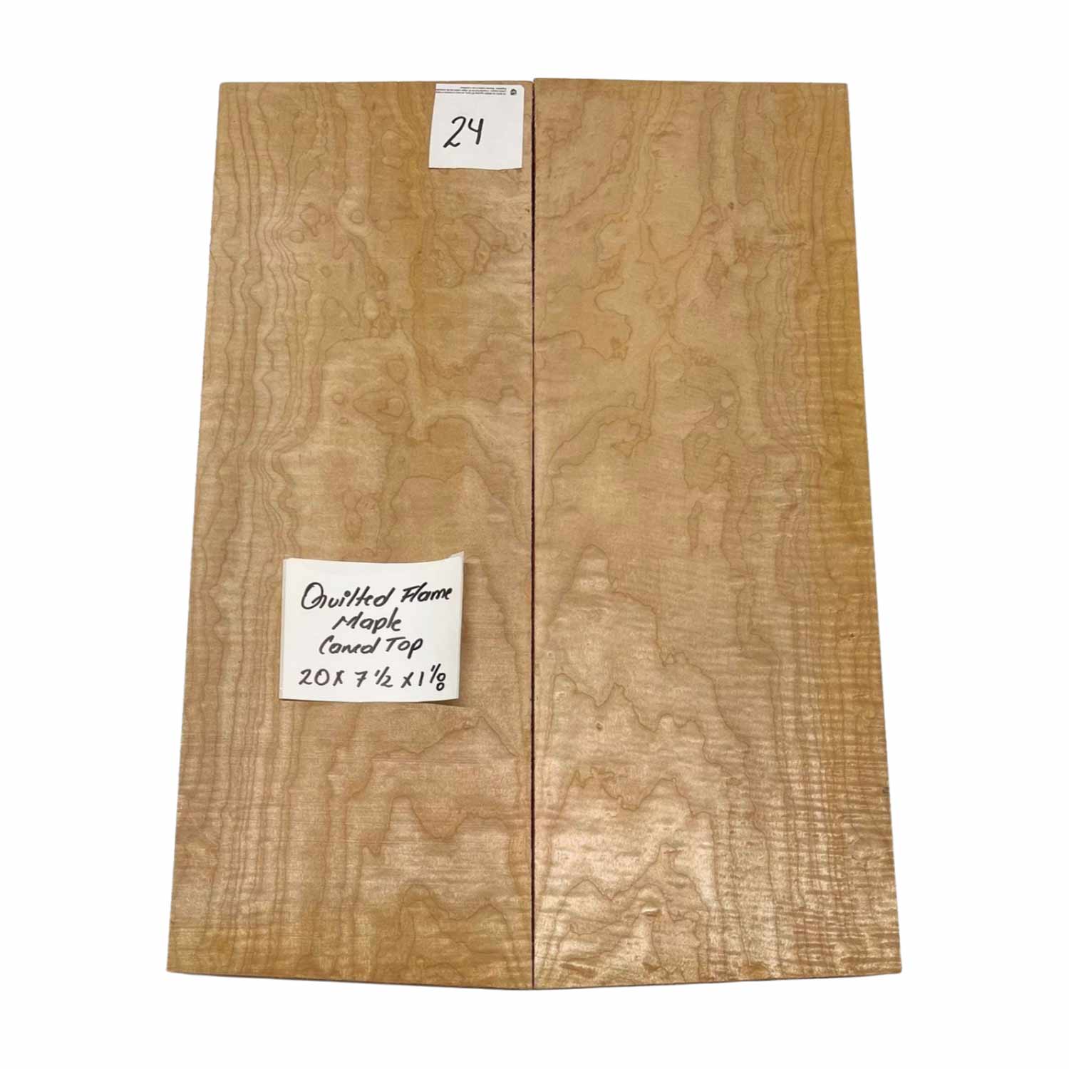 Quilted Flame Maple Carved Bookmatched Guitar Drop Tops 20" x 7-1/2" x ...