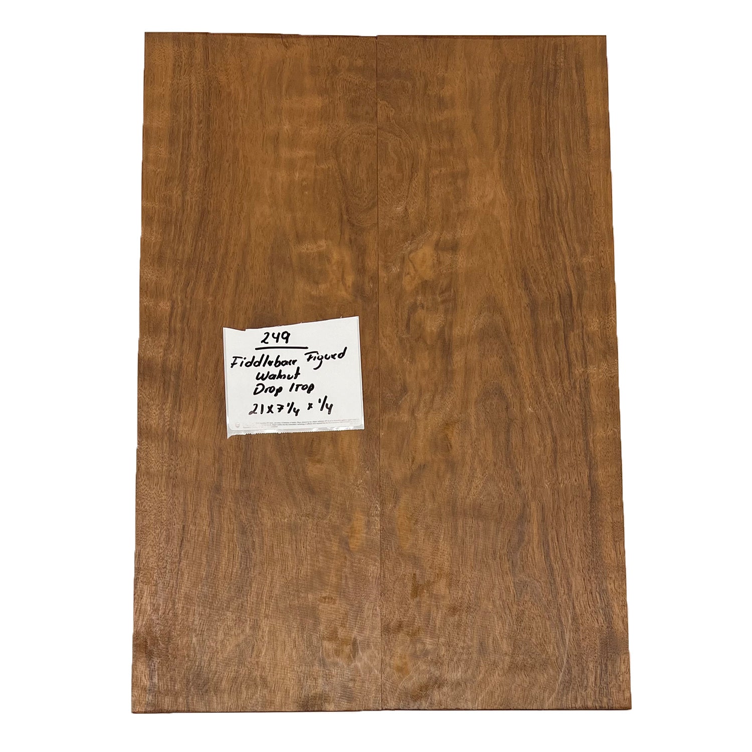 Fiddleback Figured Walnut Drop Top 21" x 7-1/4" x 1/4" #249 – Exotic ...