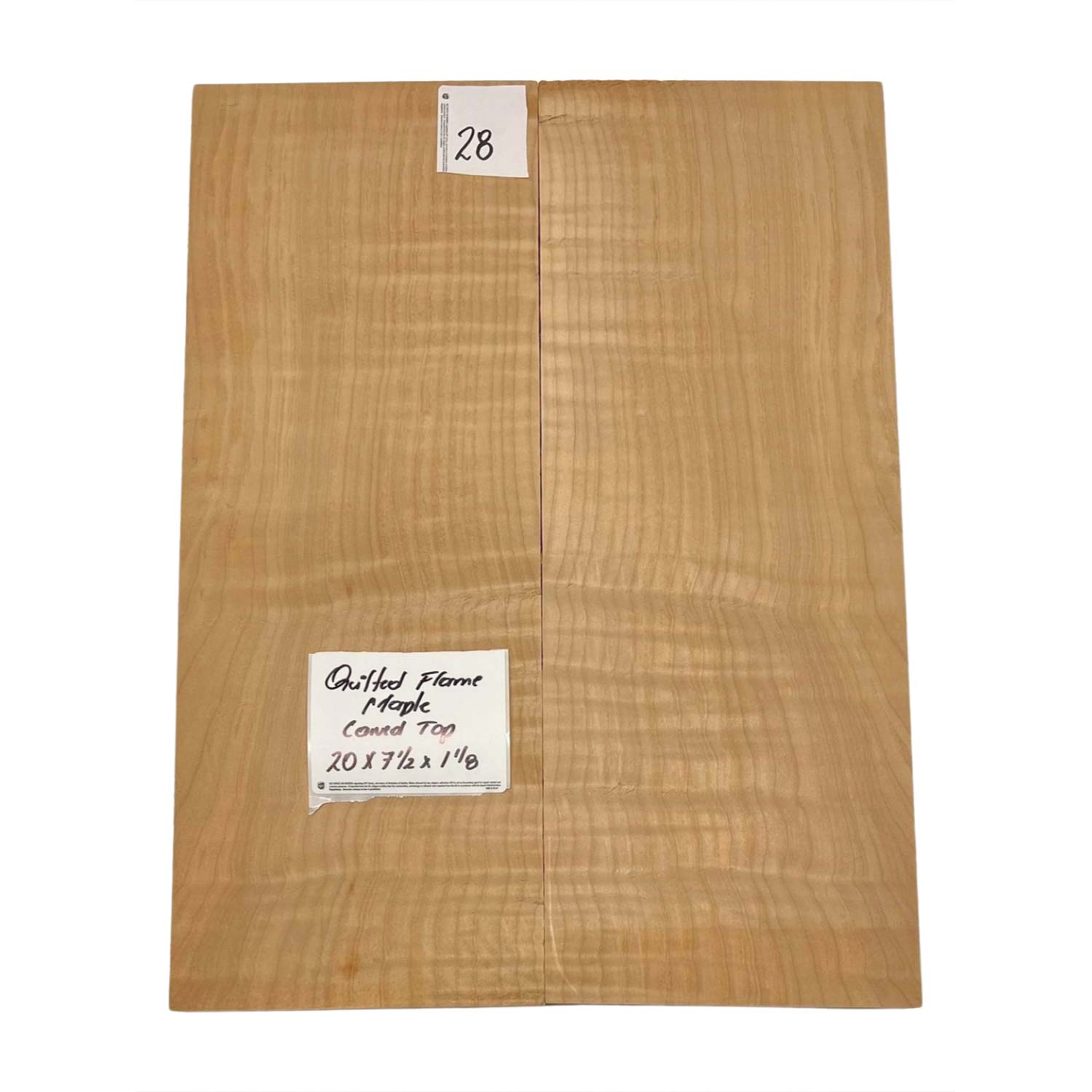 Quilted Flame Maple Carved Bookmatched Guitar Drop Tops 20" x 7-1/2" x ...