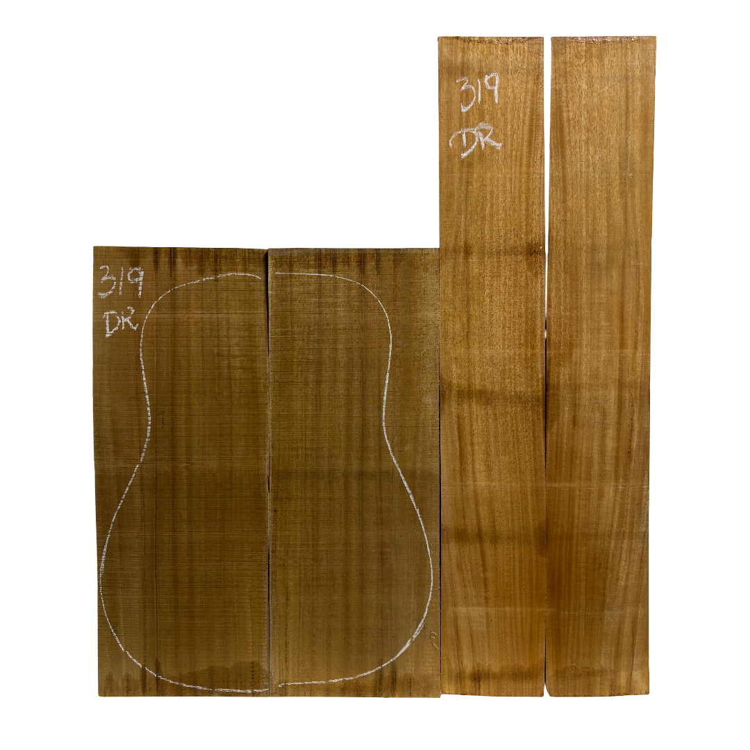 Golden Acacia Dreadnought Guitar Back & Side Set #319 – Exotic Wood Zone