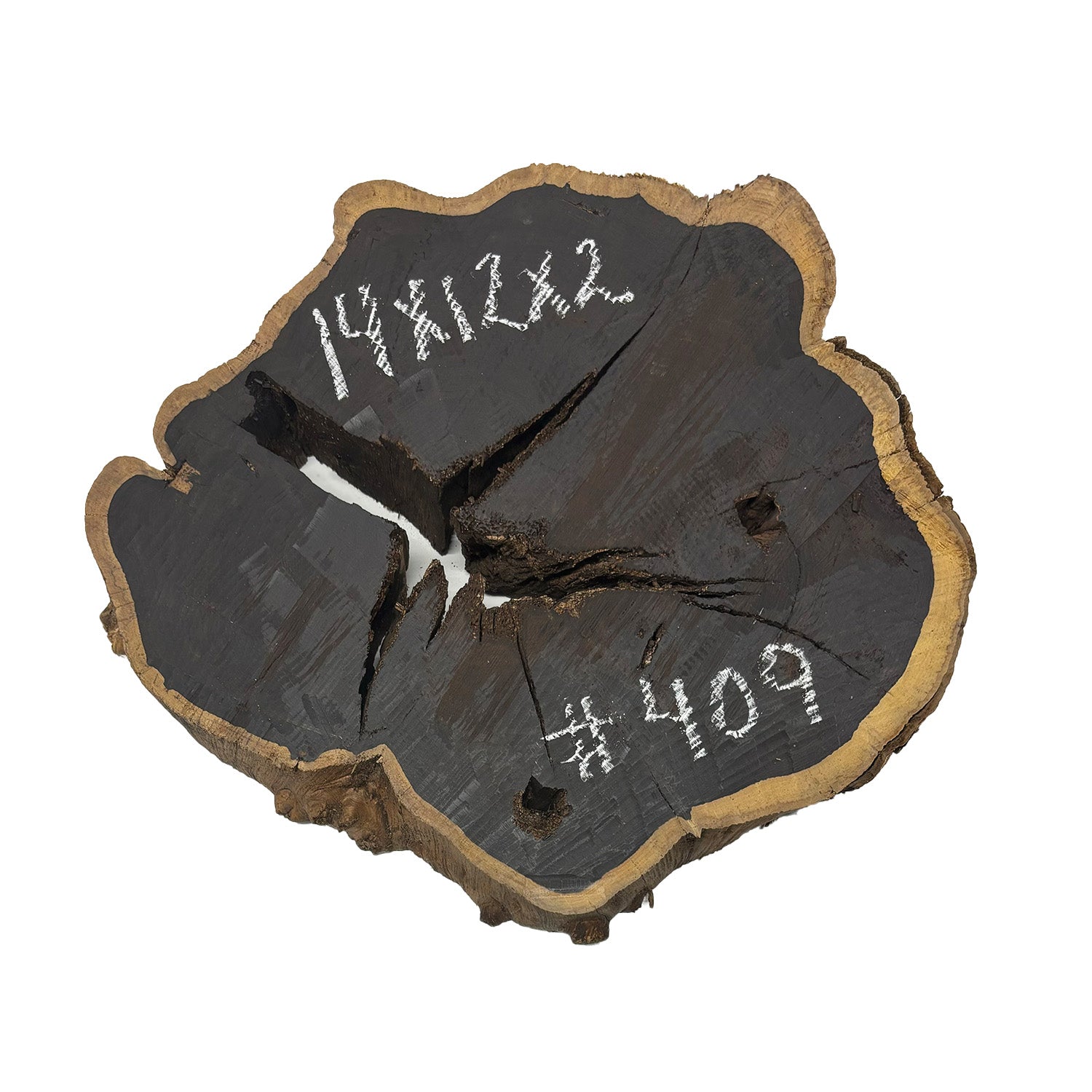 African Blackwood Live Edge Slab/Cookies - 14"x 12"x 2" #409 - Exotic ...