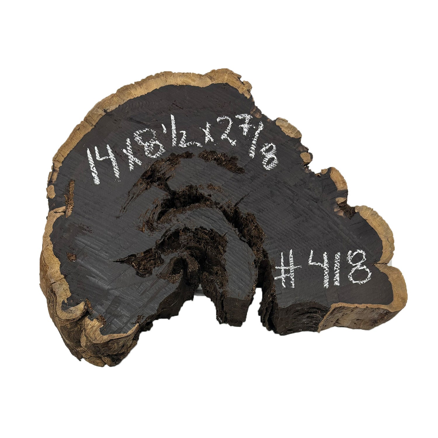 African Blackwood Live Edge Slab/Cookies - 14"x 8-1/2"x 2-7/8" #418 ...