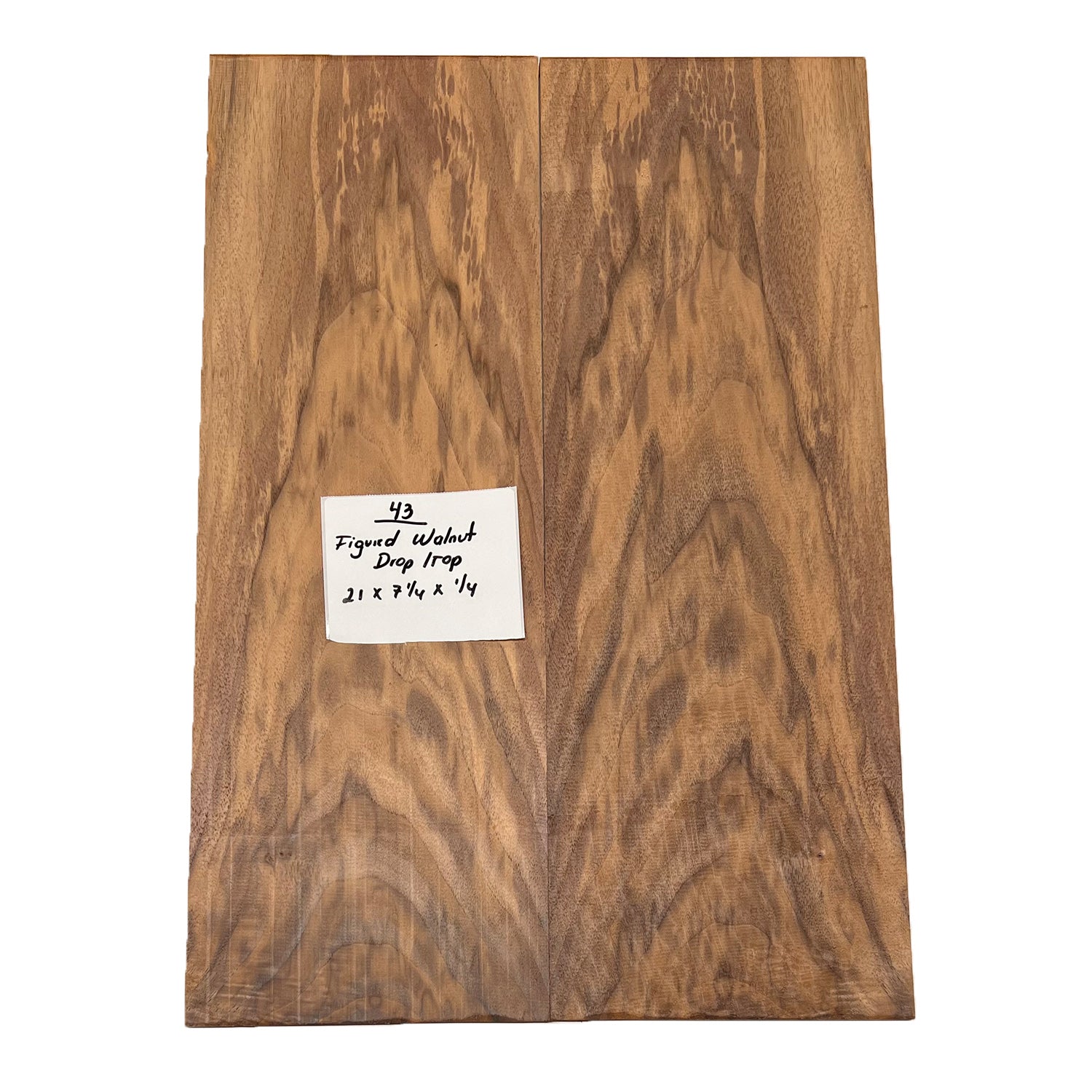 Figured Walnut Drop Top 21" x 7-1/4" x 1/4" #43 - Exotic Wood Zone ...