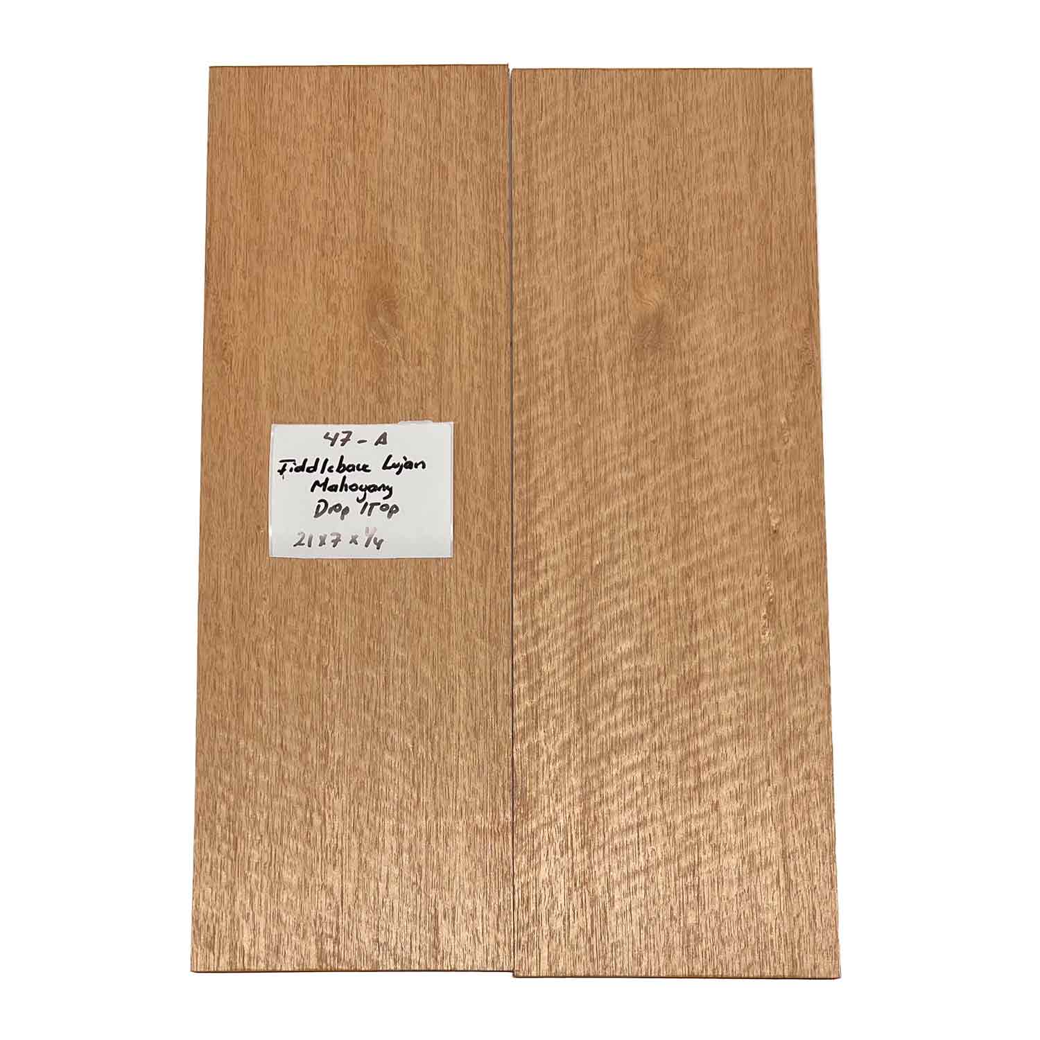 Fiddleback Cuban Mahogany Drop Top 21" x 7" x 1/4" #47-A - Exotic Wood ...
