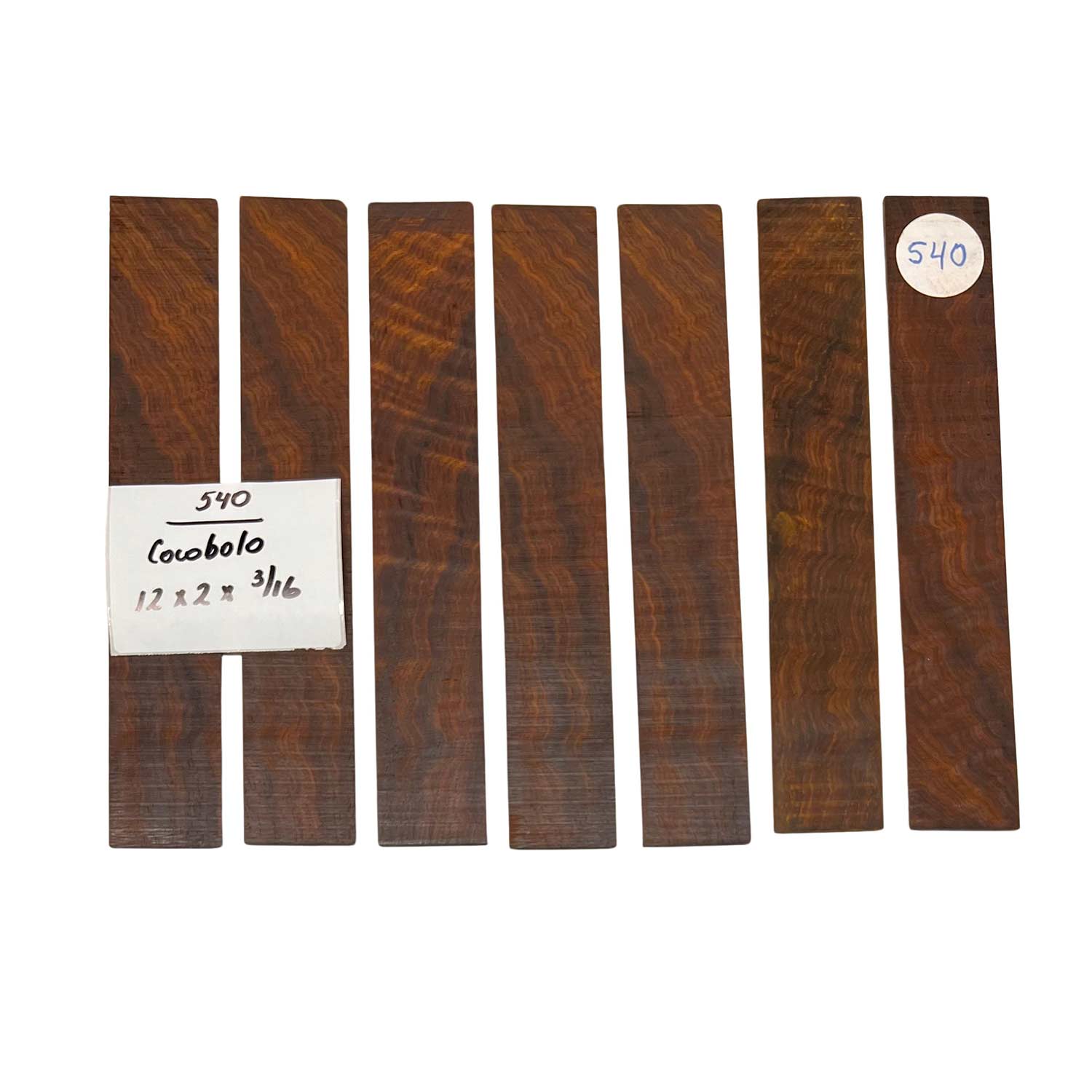 Cocobolo Thin Lumber 12" x 2" x 3/16" - 7 pieces #540 - Exotic Wood ...