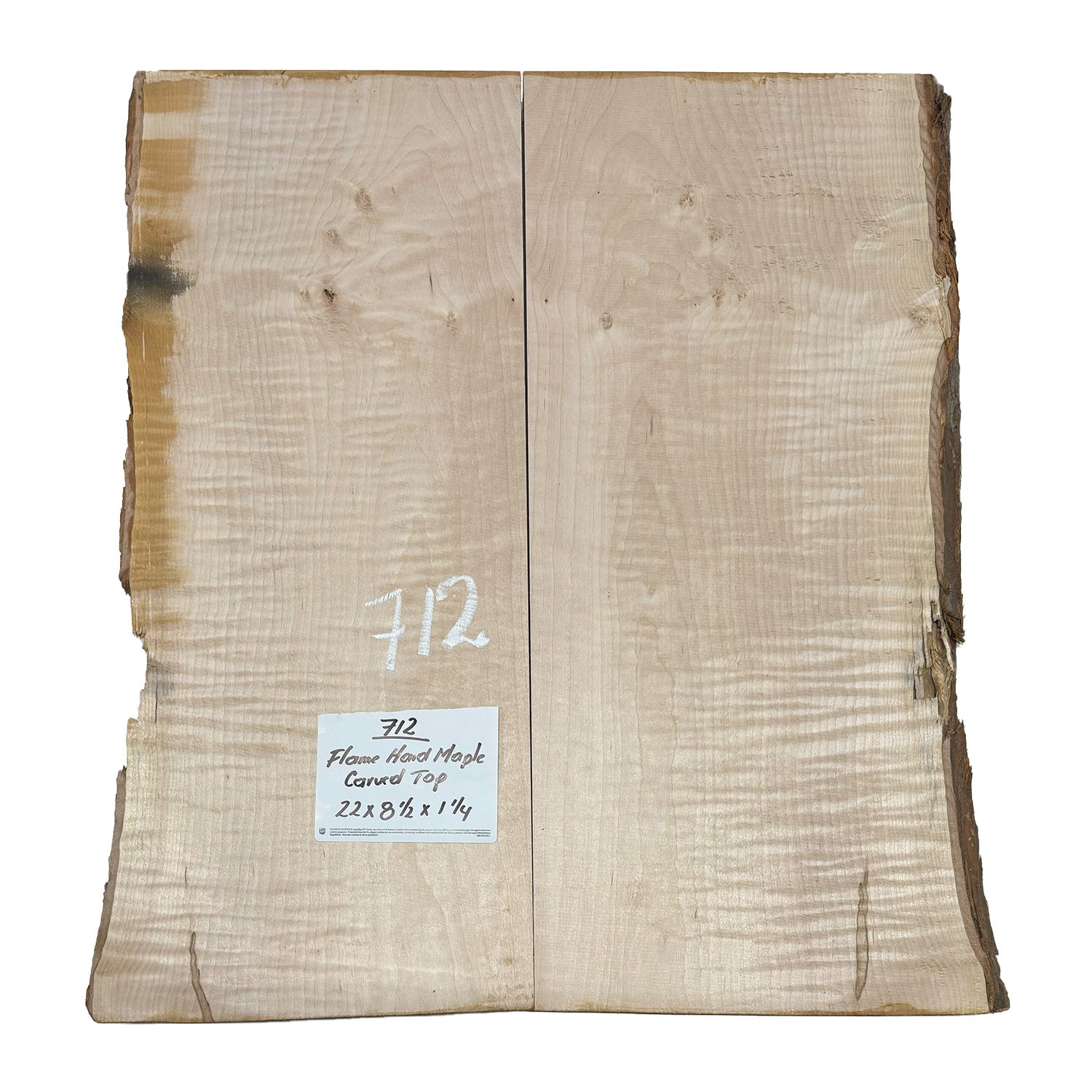 Flame Hard Maple Guitar Carved Top 22" x 8-1/2" x 1-1/4" #712 - Exotic ...