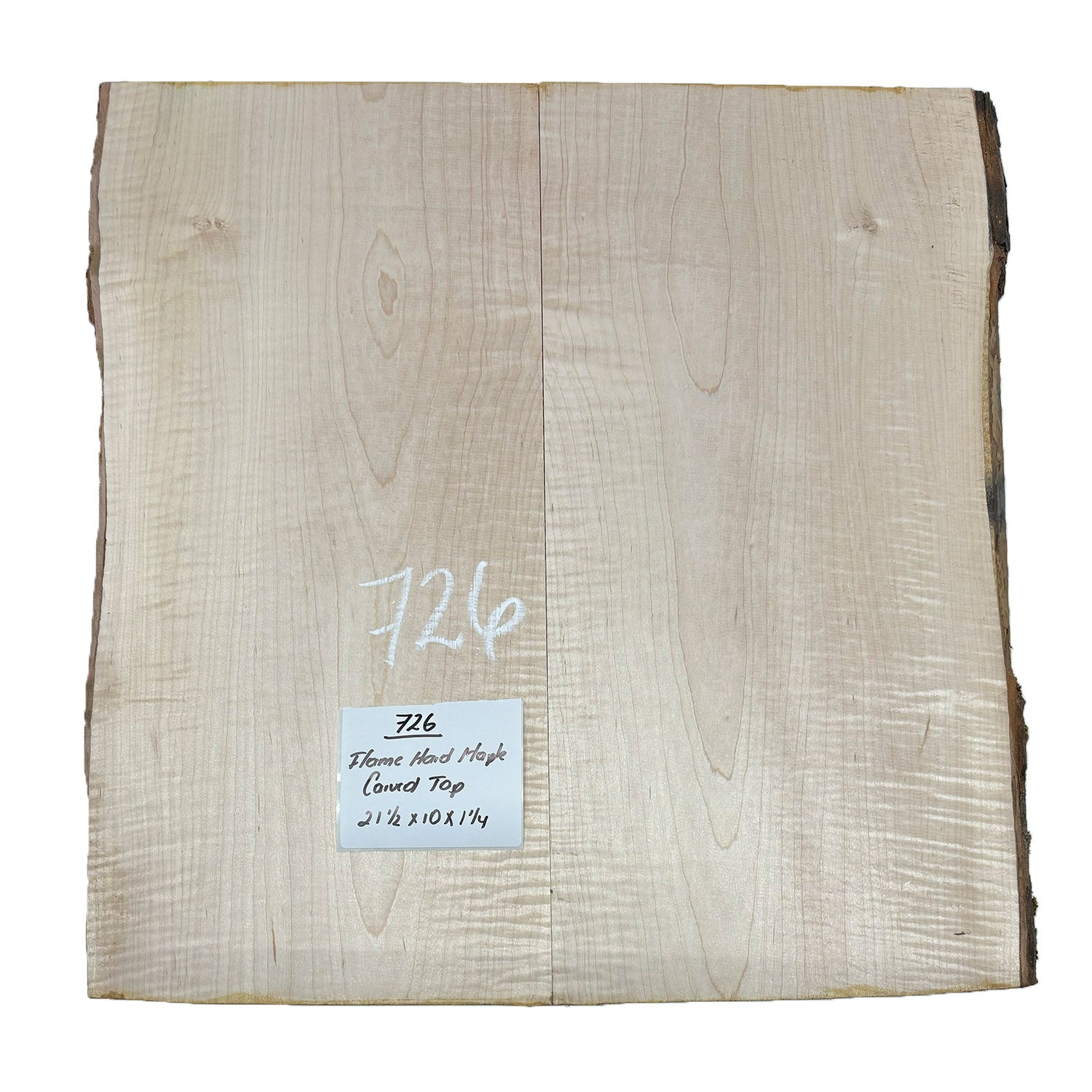 Flame Hard Maple Guitar Carved Top 21-1/2" x 10" x 1-1/4" #726 – Exotic ...
