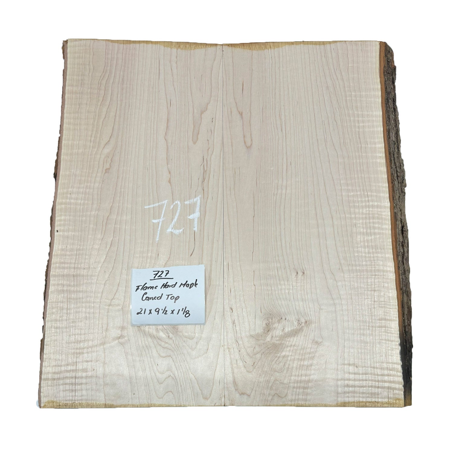 Flame Hard Maple Guitar Carved Top 21" x 9-1/2" x 1-1/8" #727 – Exotic ...
