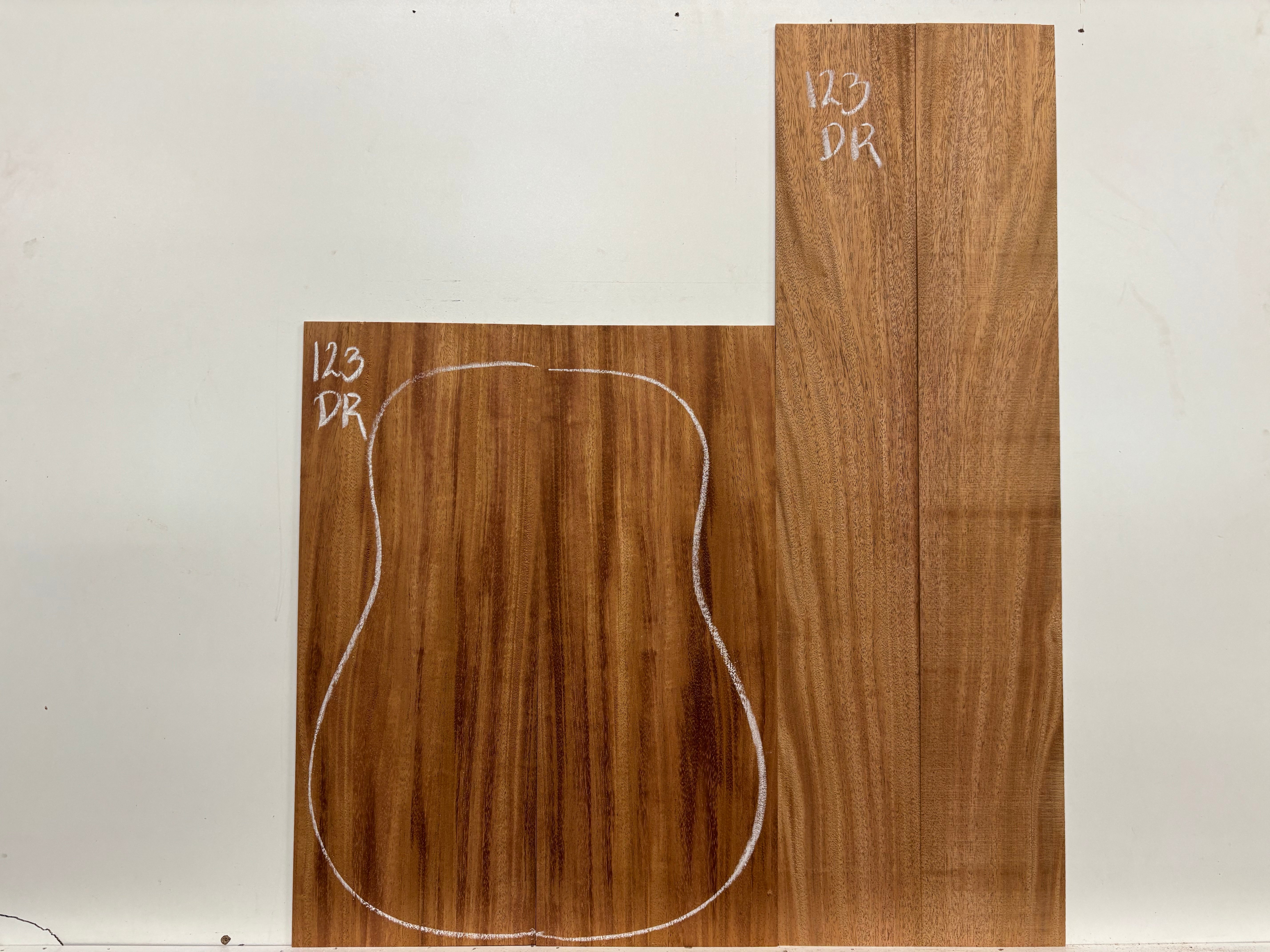 African Mahogany Dreadnought Guitar Back and Side Set #123 – Exotic ...