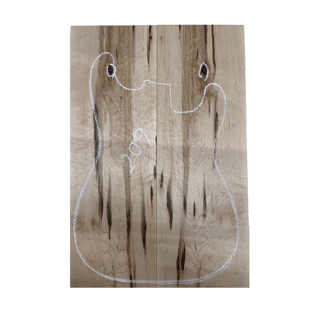 Birds Eye Maple Bookmatched Guitar Drop Tops 21"x 7-1/4"x 3/8" #209 ...