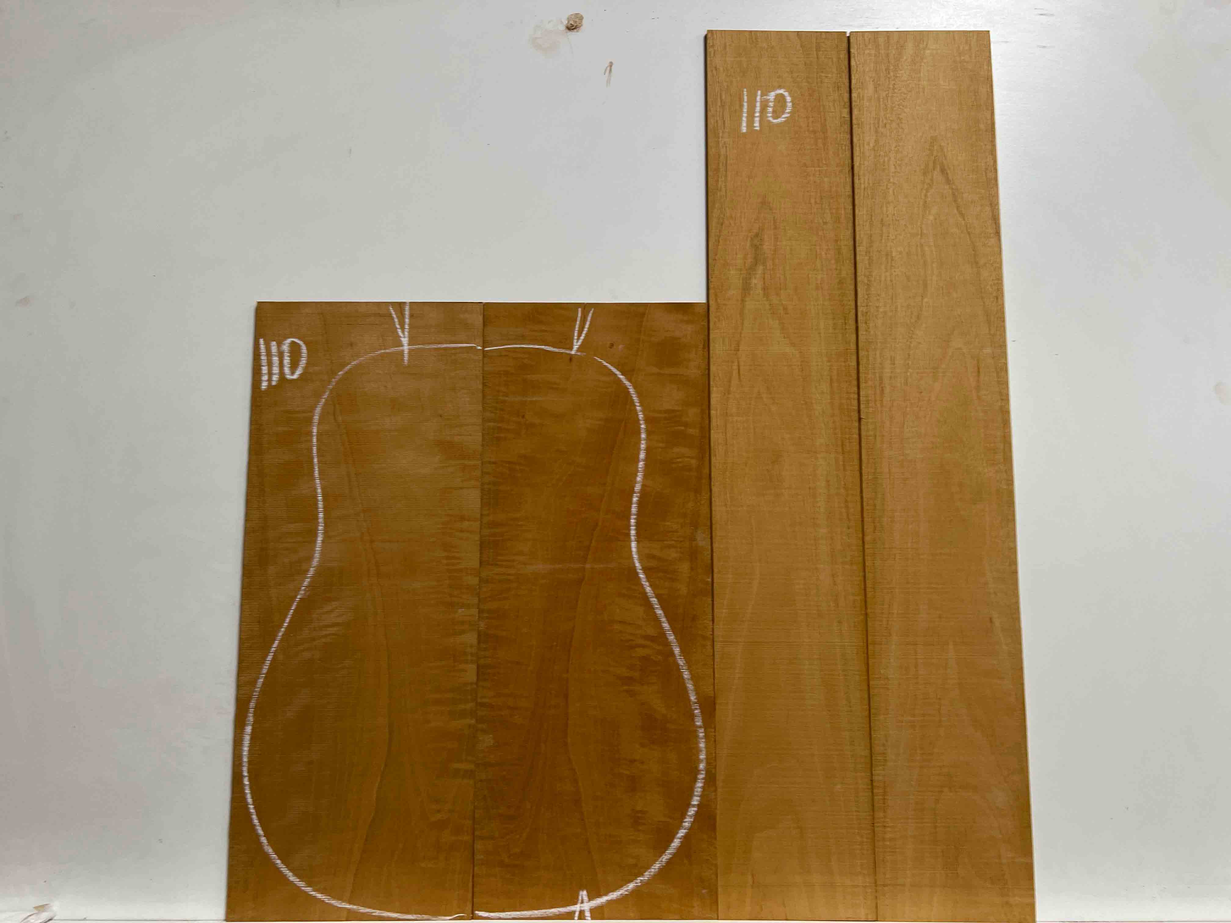 Flame Genuine Mahogany Dreadnought/Classical Guitar Back & Side Set ...