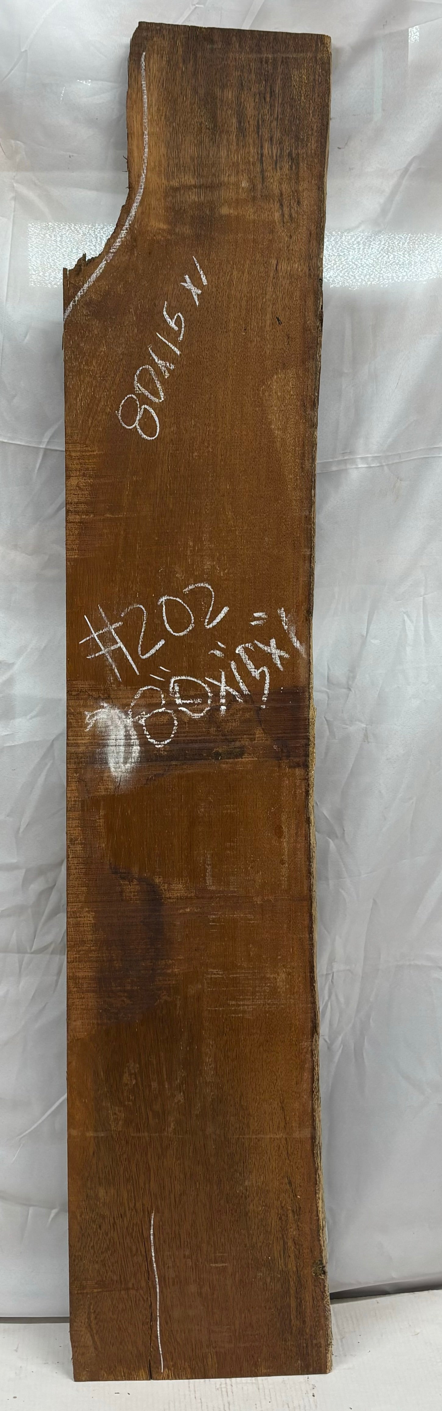 Merbau Lumber Live Edge Slab - 80" x 15" x 1" #202 – Exotic Wood Zone