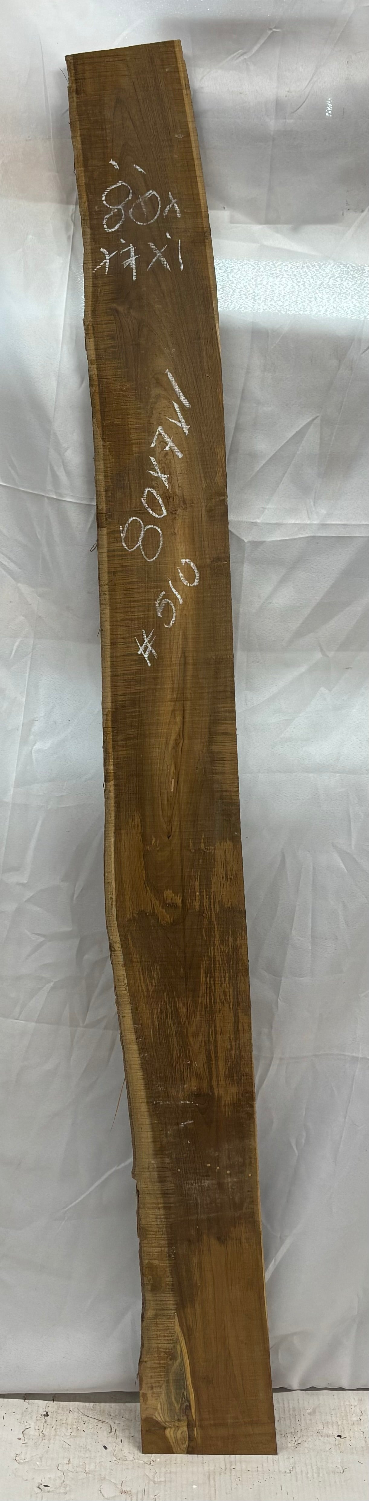 Teak Lumber Live Edge Slab - 80"x 7"x 1" #510 – Exotic Wood Zone