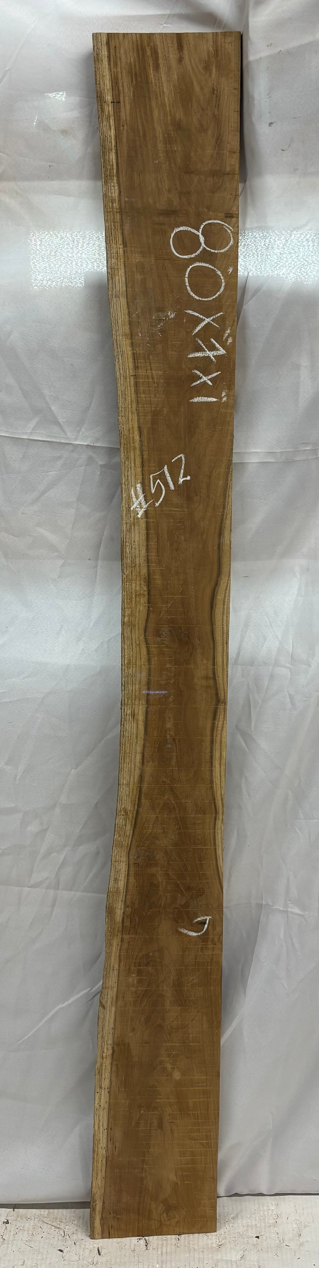 Teak Lumber Live Edge Slab - 80"x 7"x 1" #512 – Exotic Wood Zone