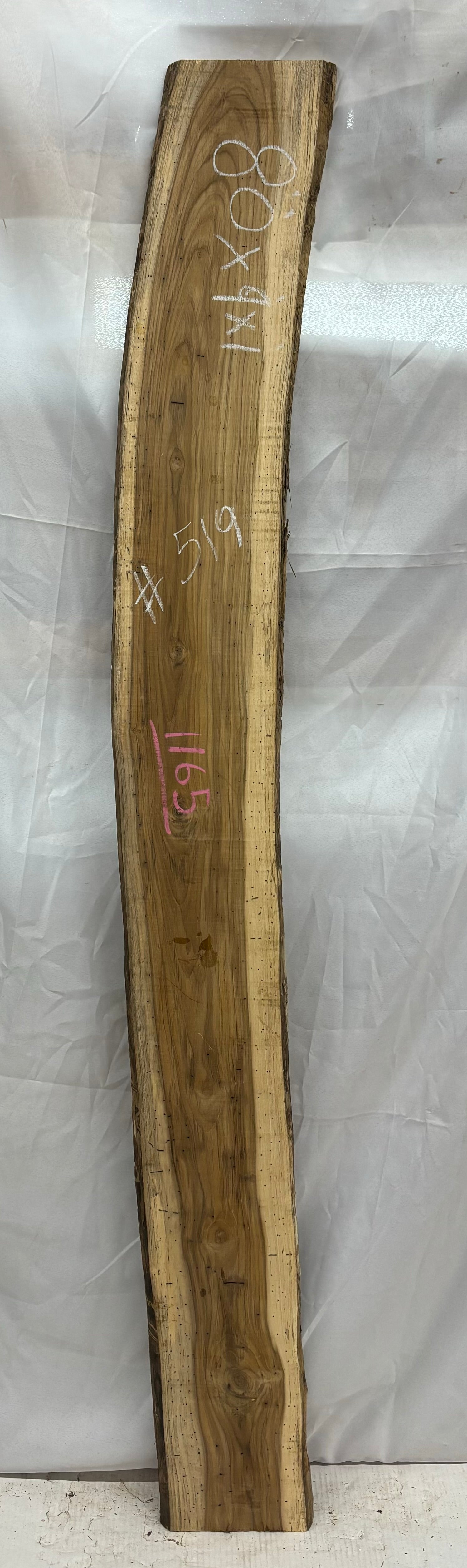Teak Lumber Live Edge Slab - 80"x 9"x 1" #519 – Exotic Wood Zone