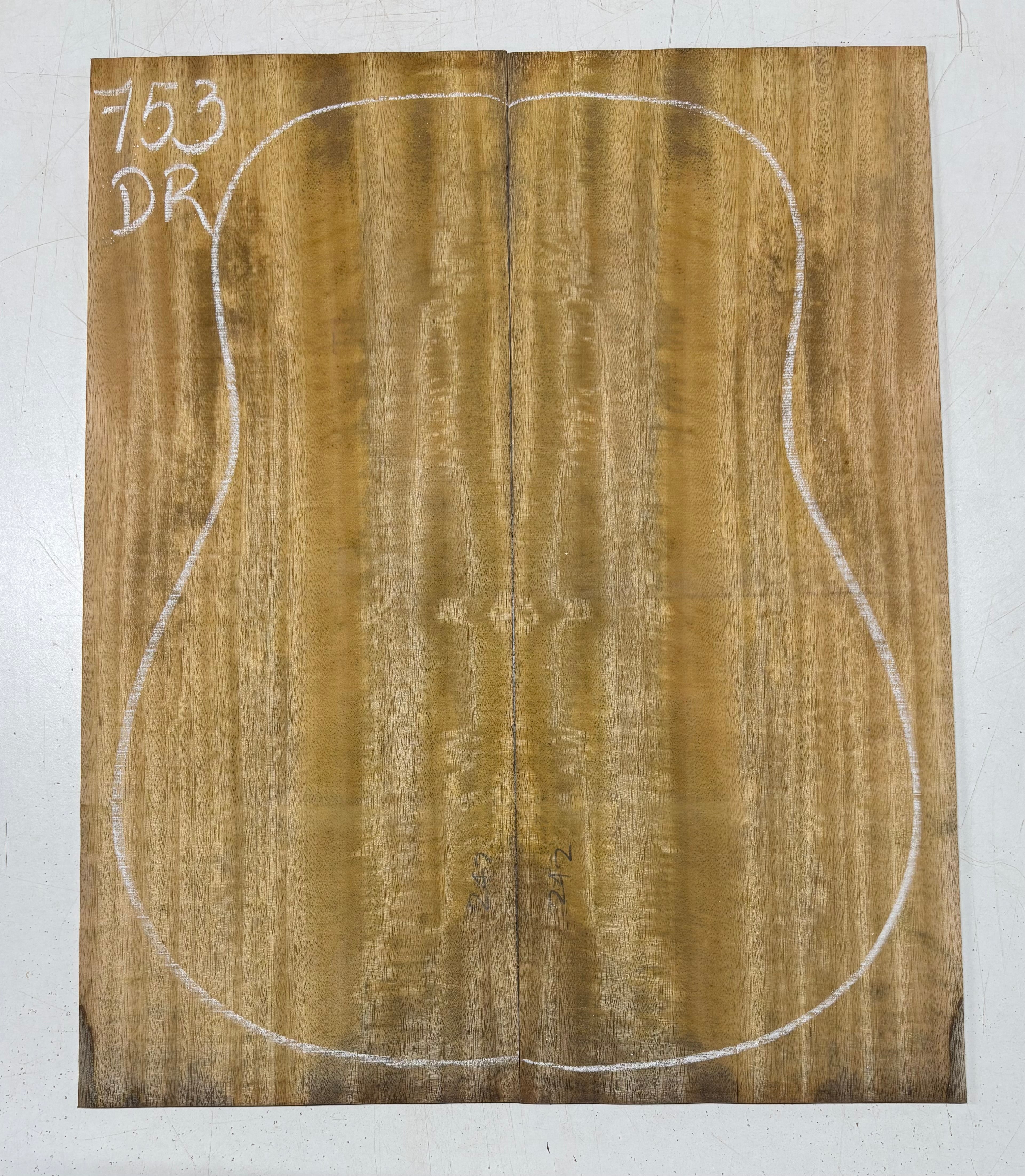 Golden Flame Mango Dreadnought Guitar Back Set #753 – Exotic Wood Zone