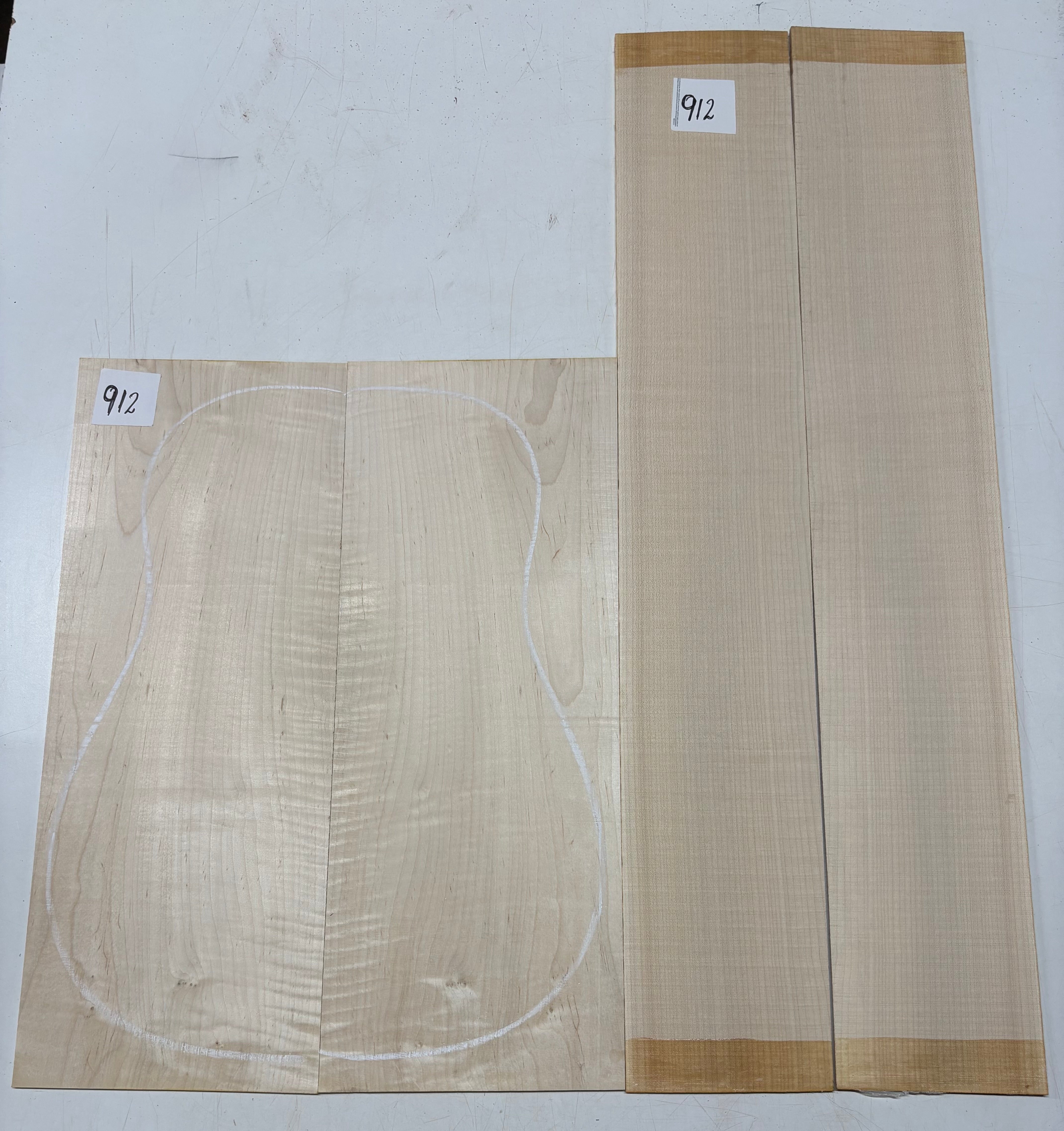 Flame Hard Maple Dreadnought Guitar Back and Side Set #912 – Exotic ...