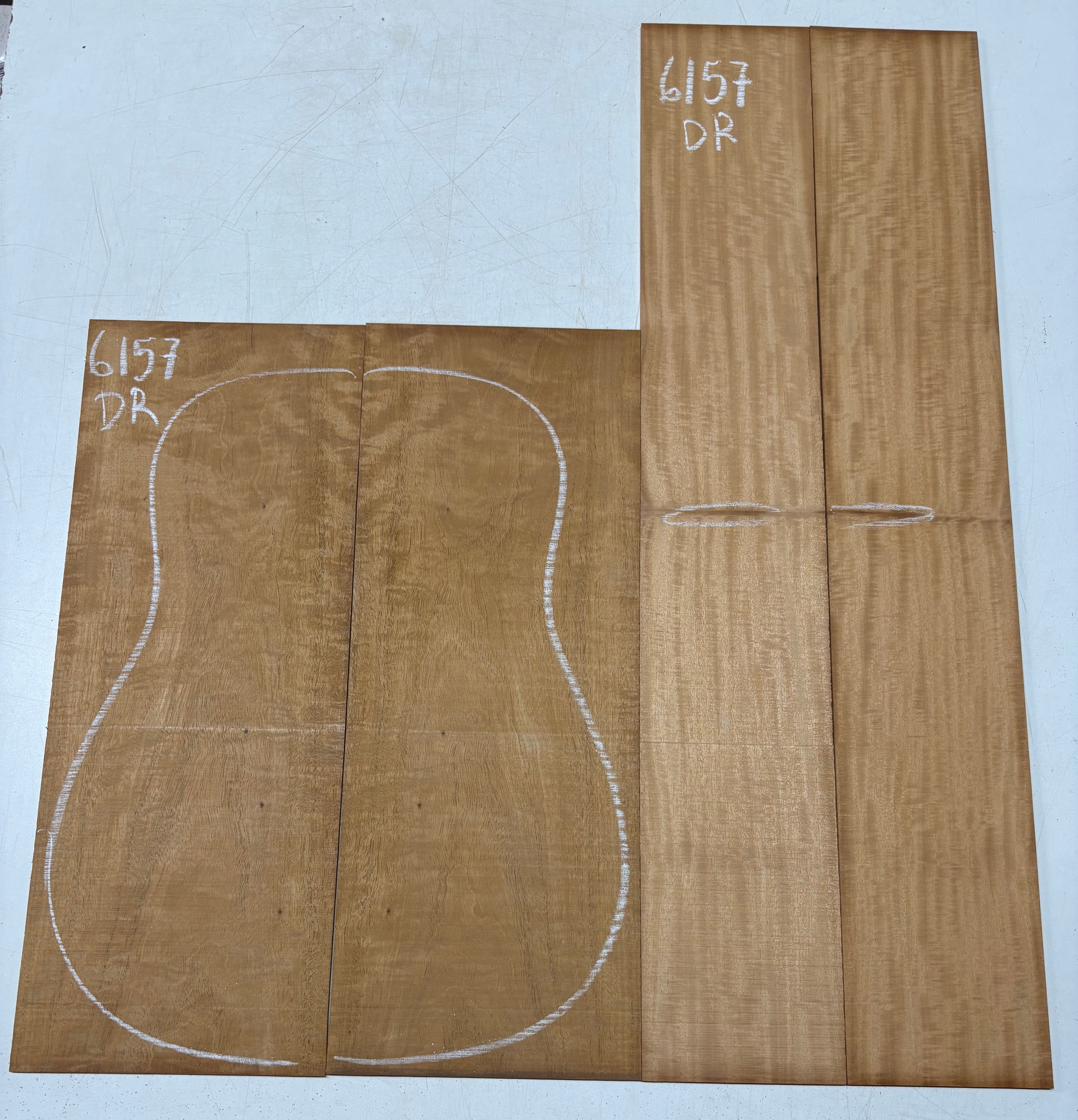 Flame Mahogany Dreadnought Back And Side Set #6157 – Exotic Wood Zone