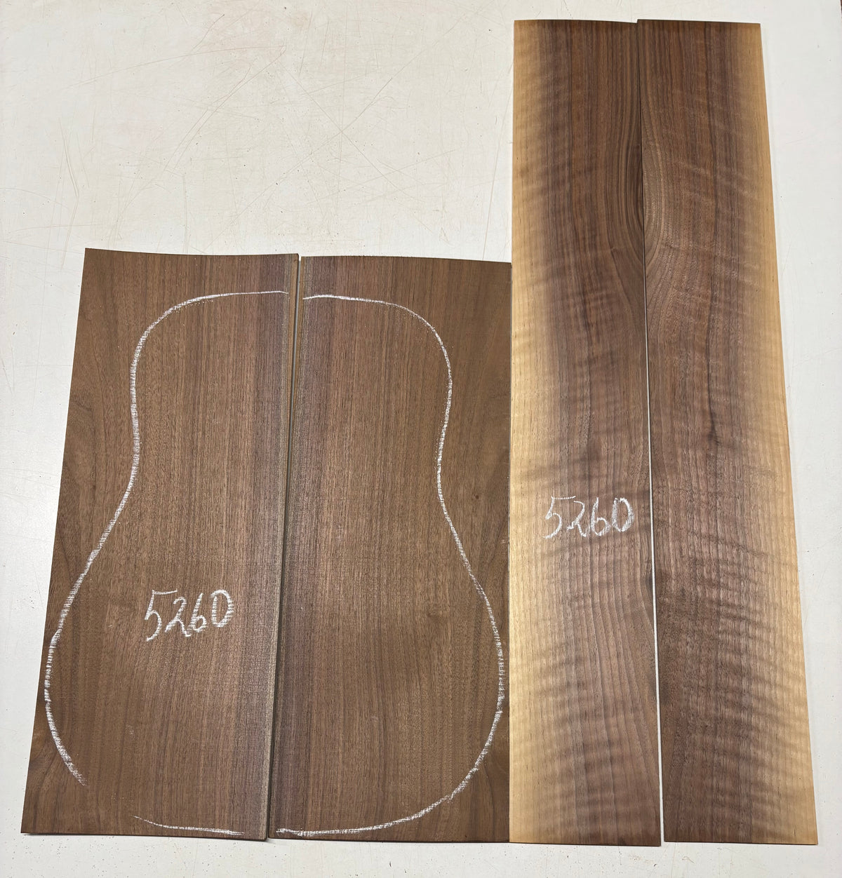 Black Walnut Dreadnought Guitar Back And Side Set #5260 – Exotic Wood Zone