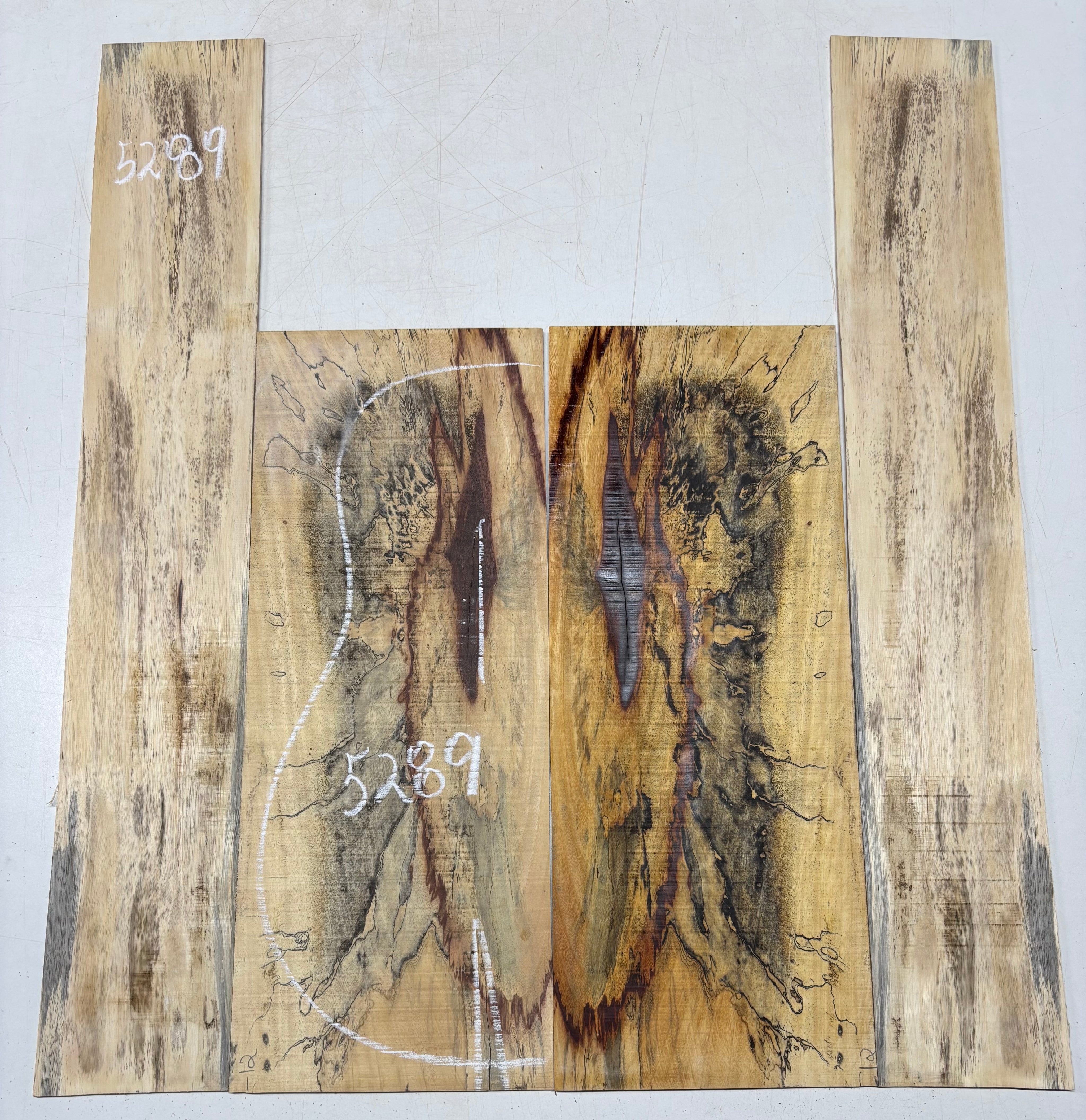 Red Spalted Tamarind Dreadnought Guitar Back And Side Set #5289 ...