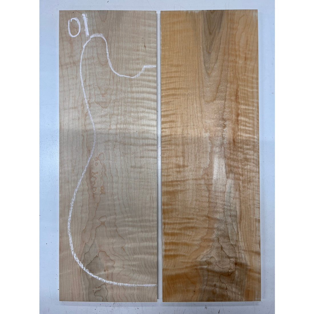 Flame Curly Hard Maple Bookmatched Guitar Drop Tops 21" x 7" x 3/8 ...