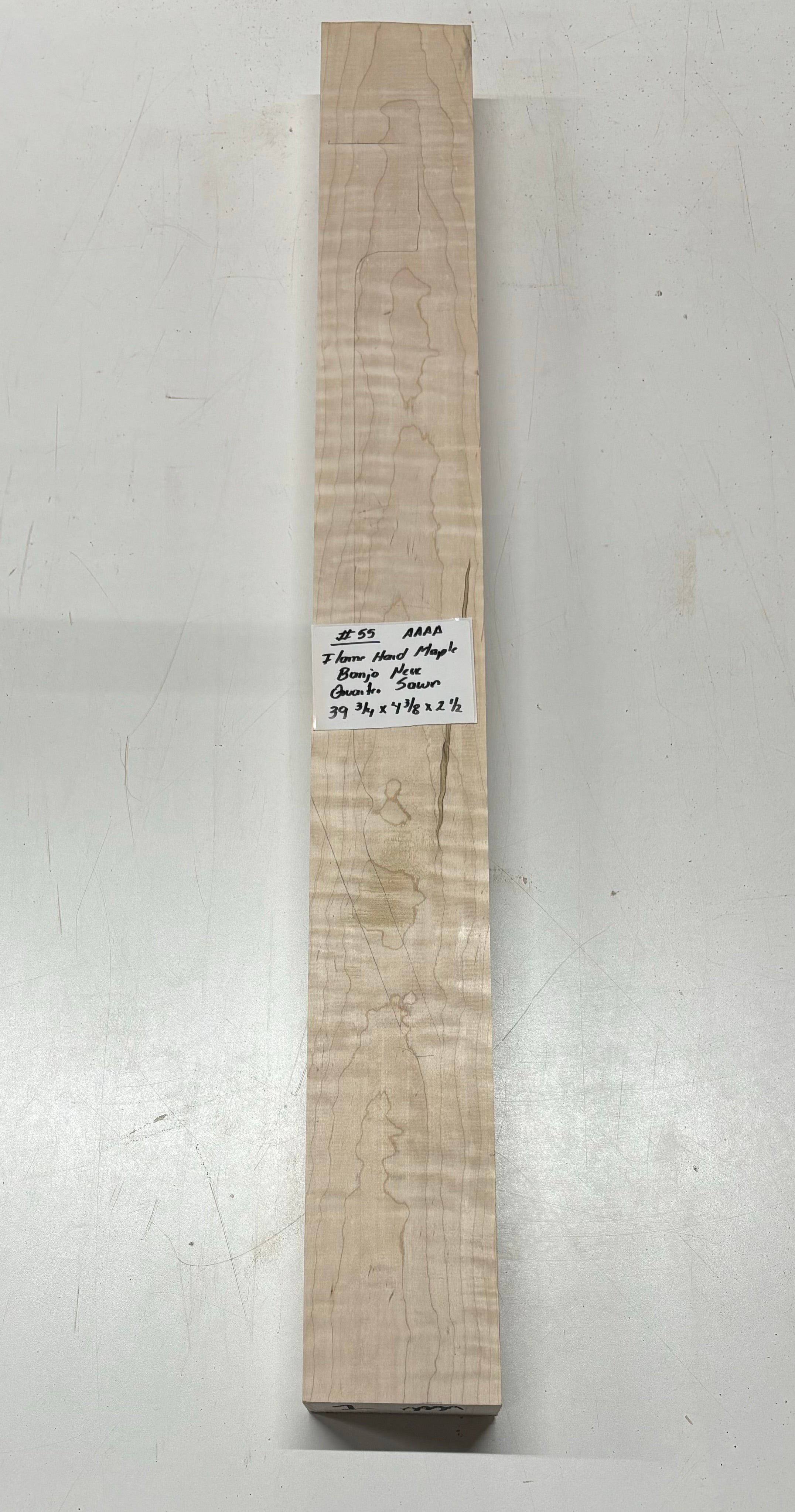 Flame Maple Banjo Guitar Neck Blank - AAAA Grade (Quarter Sawn) #55 ...