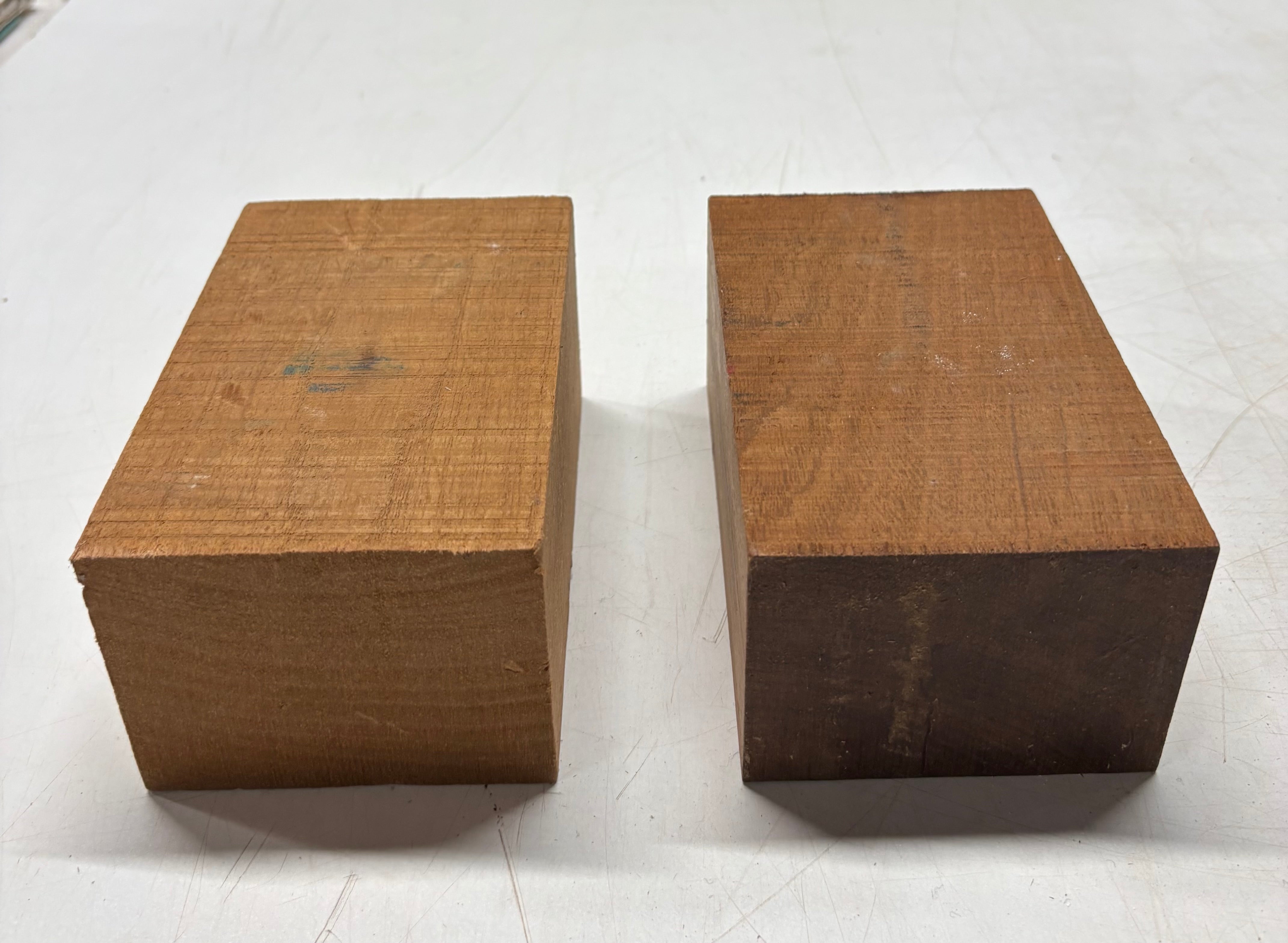 2 Pack, 2 Species Spanish Cedar + Sapele Heel Blanks 6"x4"x3"#4815 ...