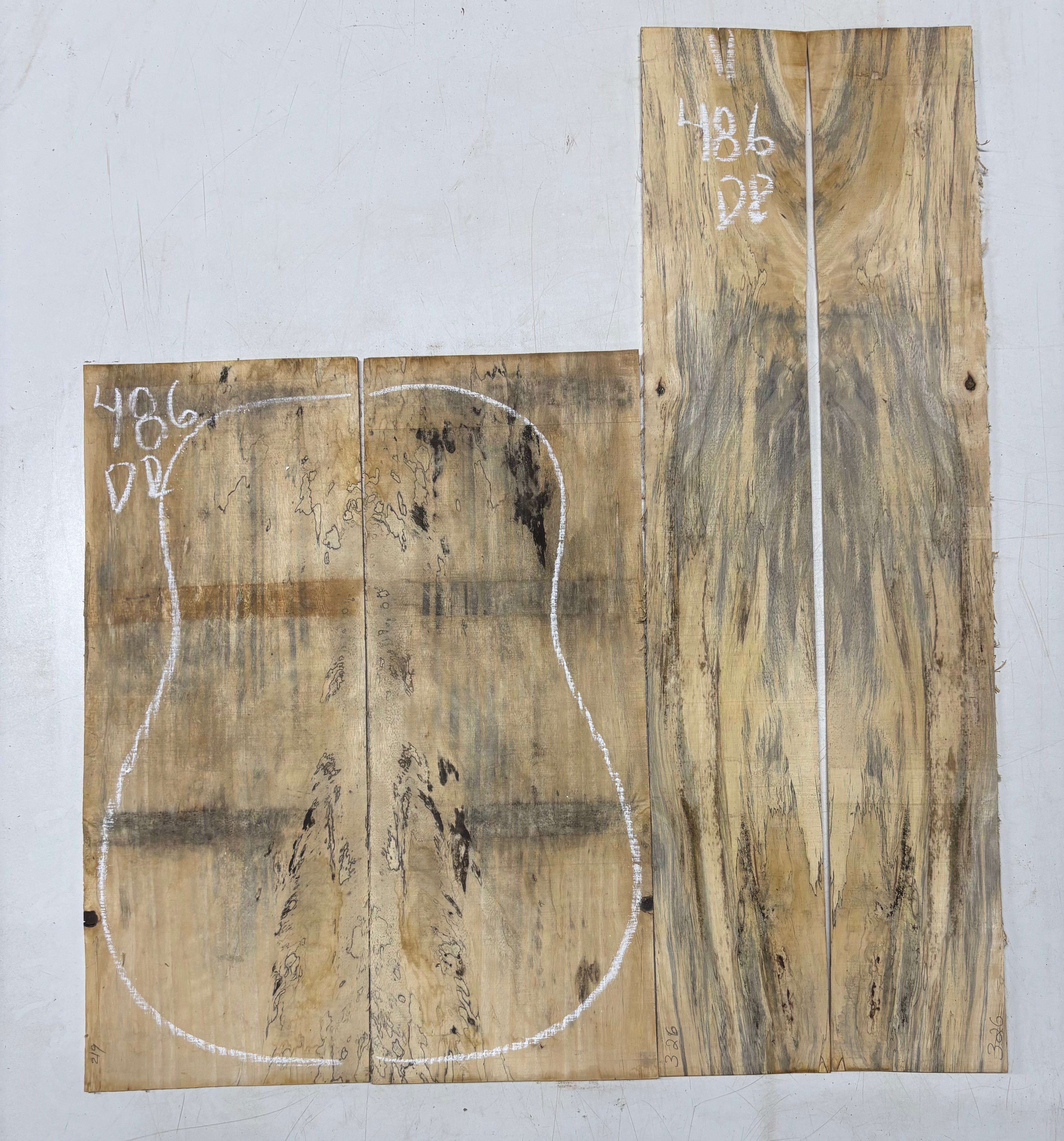 Spalted Tamarind Dreadnought Guitar Back & Side Set #486 – Exotic Wood Zone