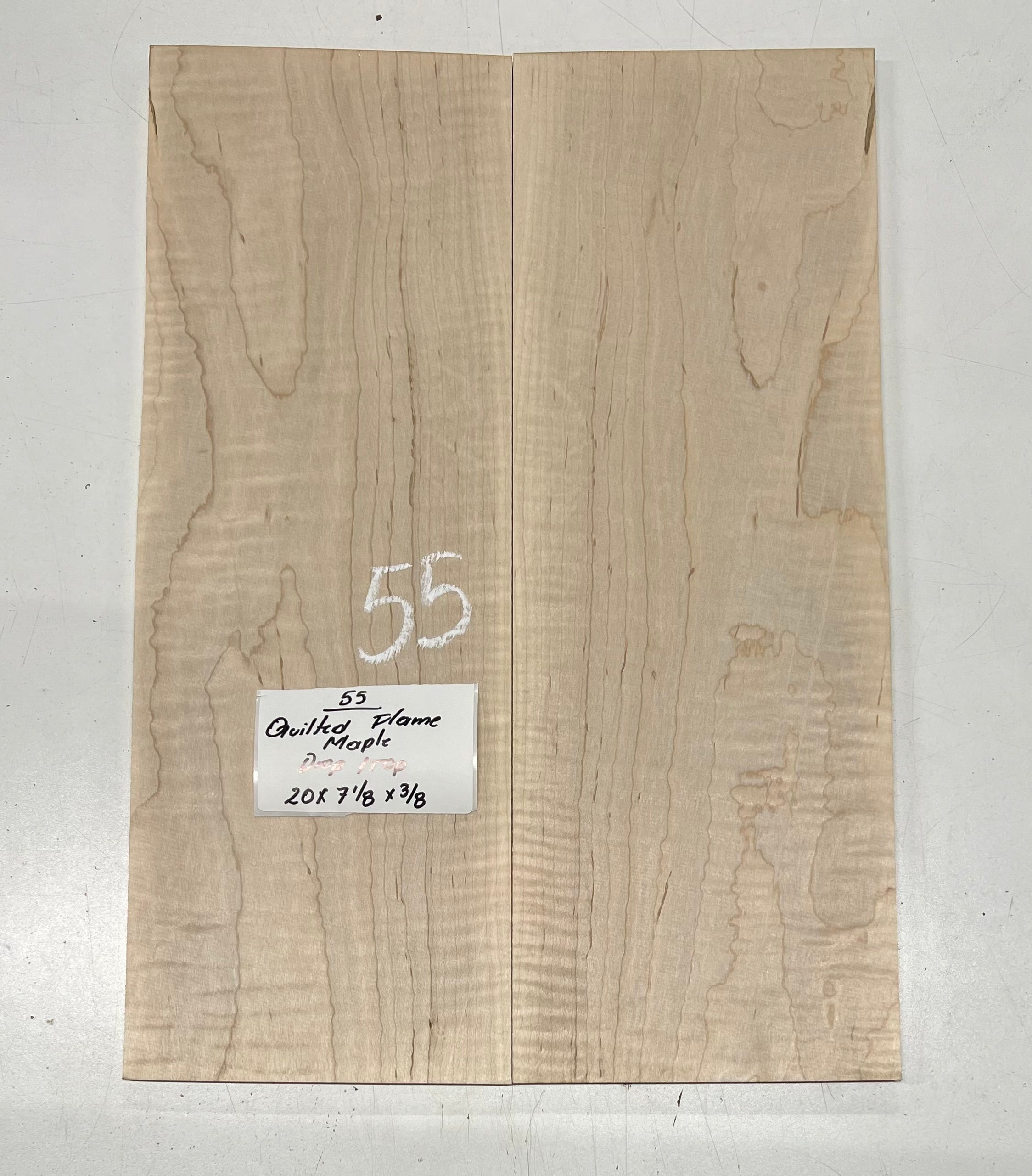 Quilted Flame Maple Bookmatched Guitar Drop Top Set - 20" x 7-1/8" x ...