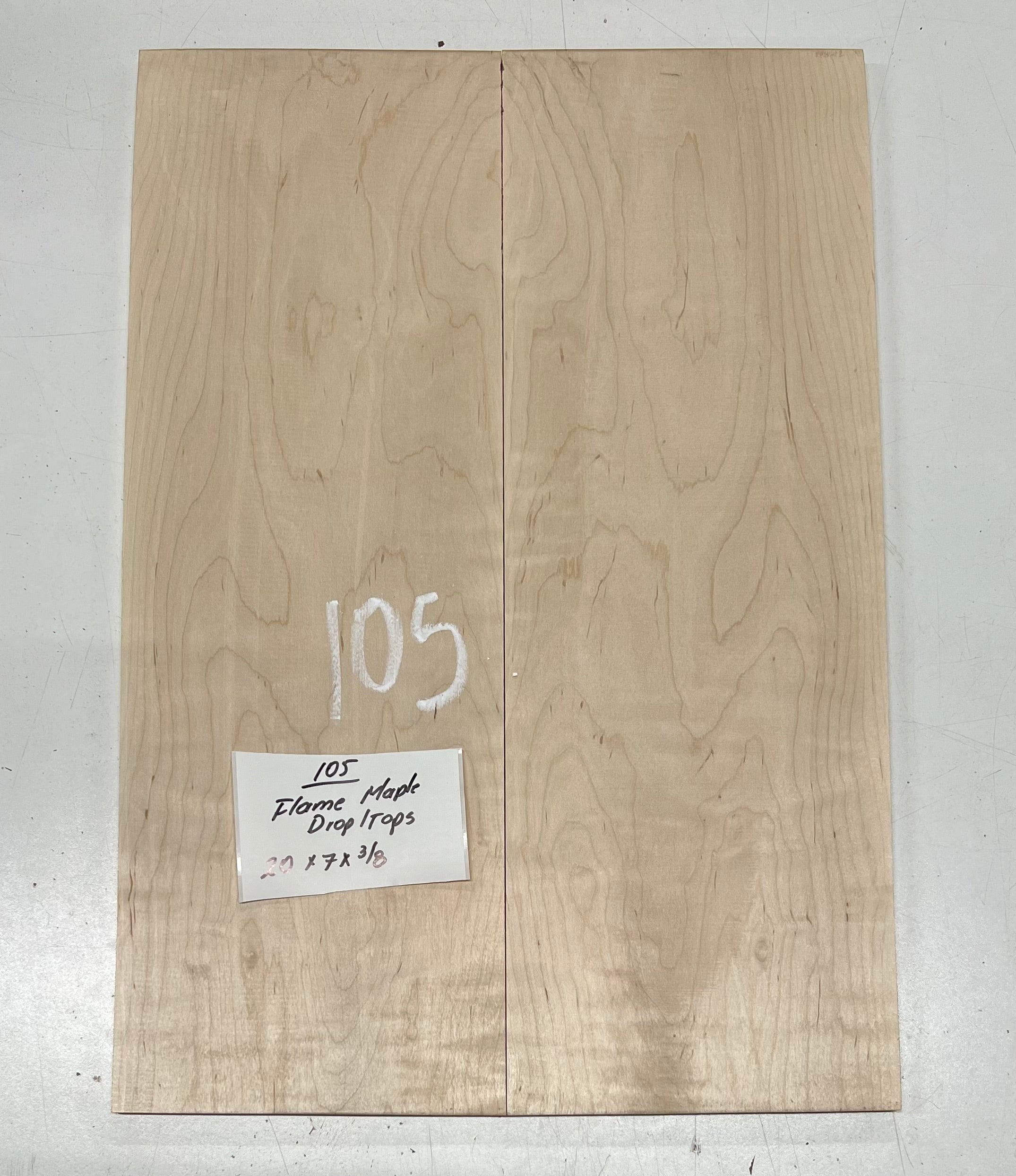 Flame Hard Maple Bookmatched Guitar Drop Top Set - 20" x 7" x 3/8 ...
