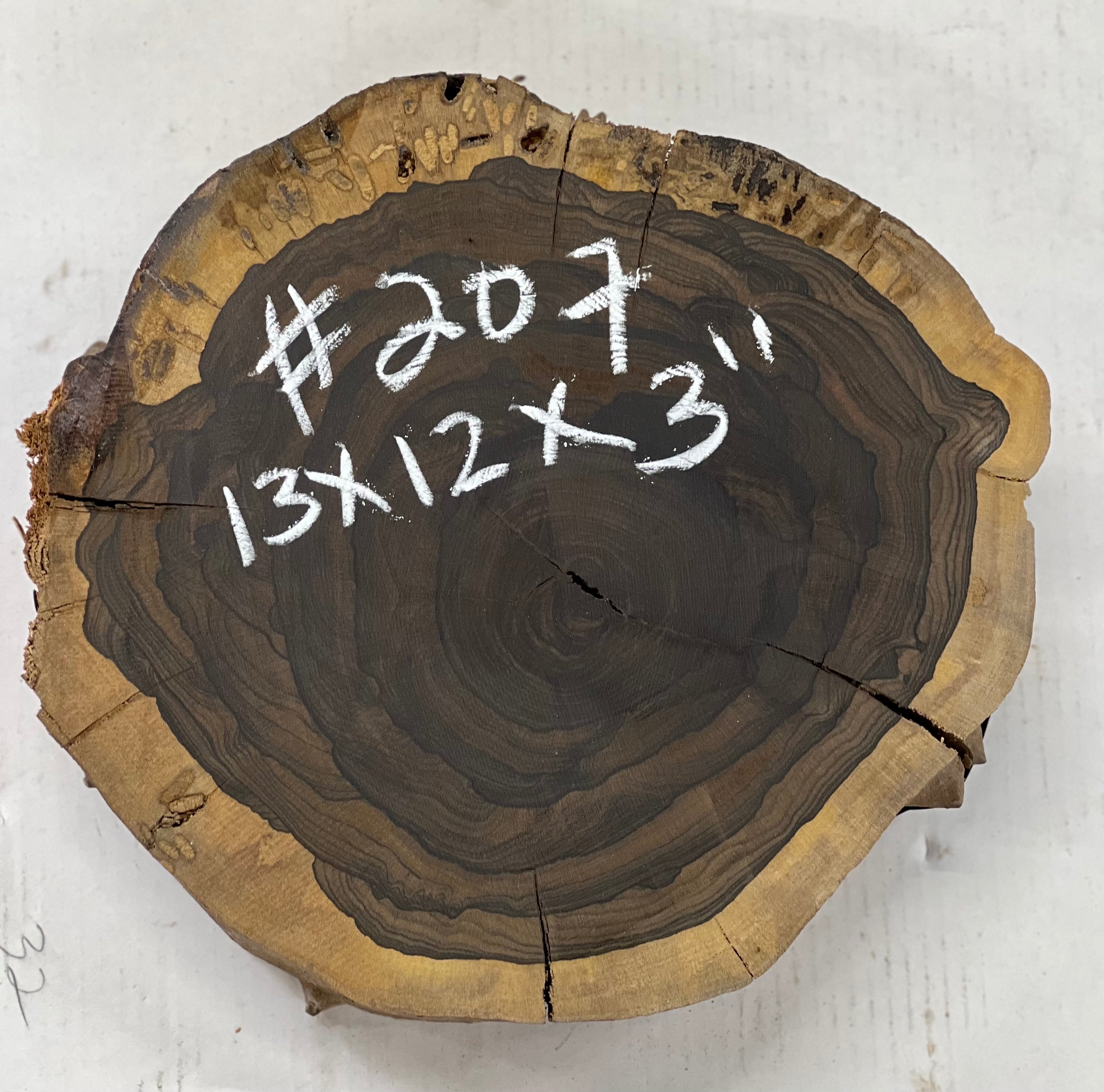 Ziricote Live Edge Slab/Cookies - 13"x 12"x 3" #207 - Exotic Wood Zone ...