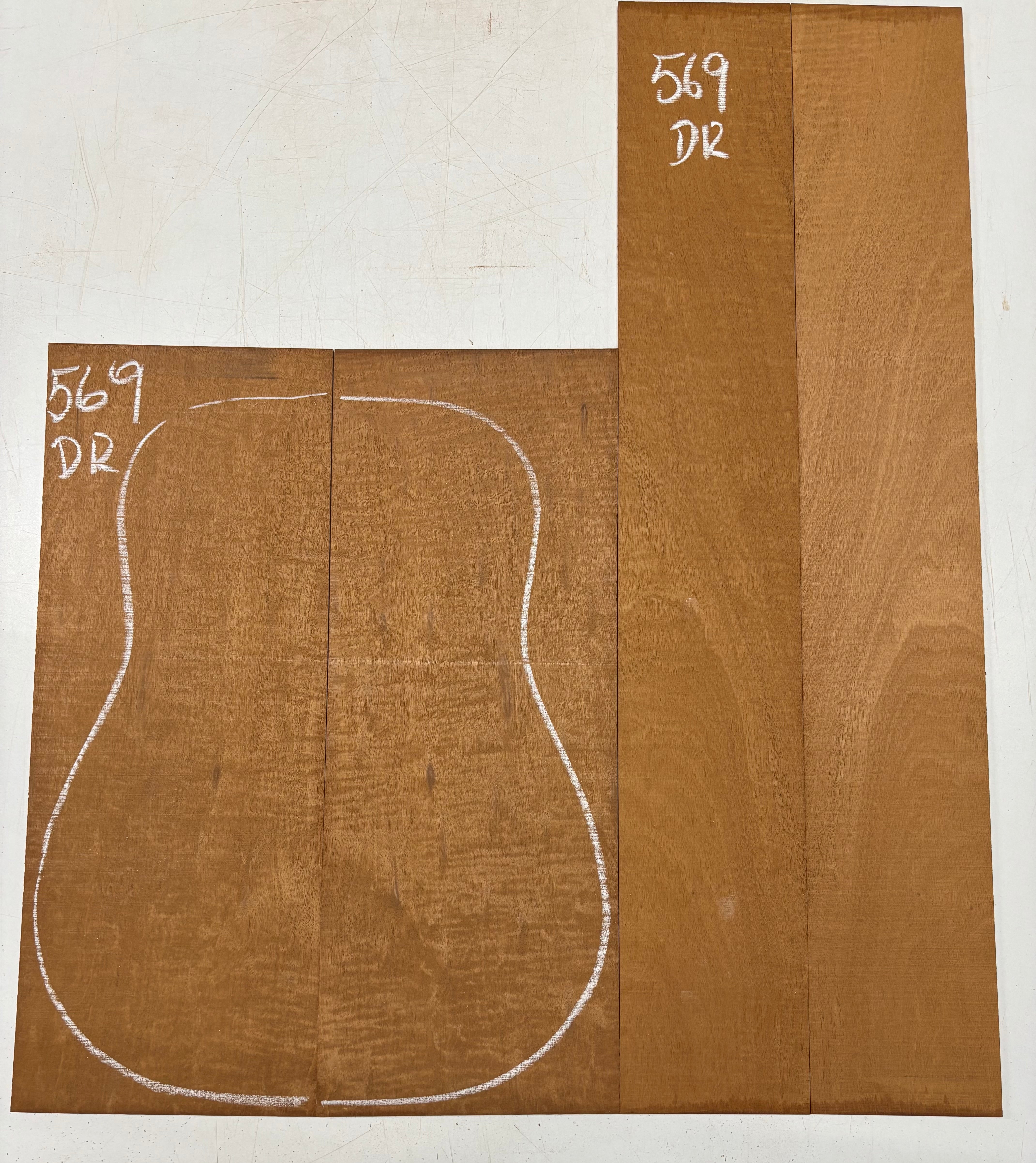 Rare Peacock Flame Mahogany Dreadnought Guitar Back & Side Set #569 ...